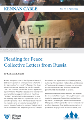 Kennan Cable No. 77: Pleading for Peace: Collective Letters from Russia ...